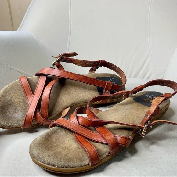 Bass | Shoes | Vintage Bass Sunjuns Orange Leather Sandals Us 9 | Poshmark